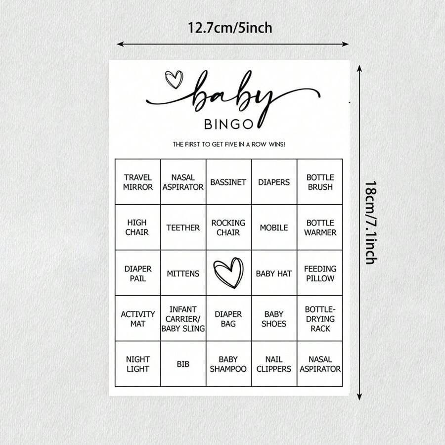 Gra w bingo urodzinowe ujawniające płeć dziecka (50 unikalnych kart ...