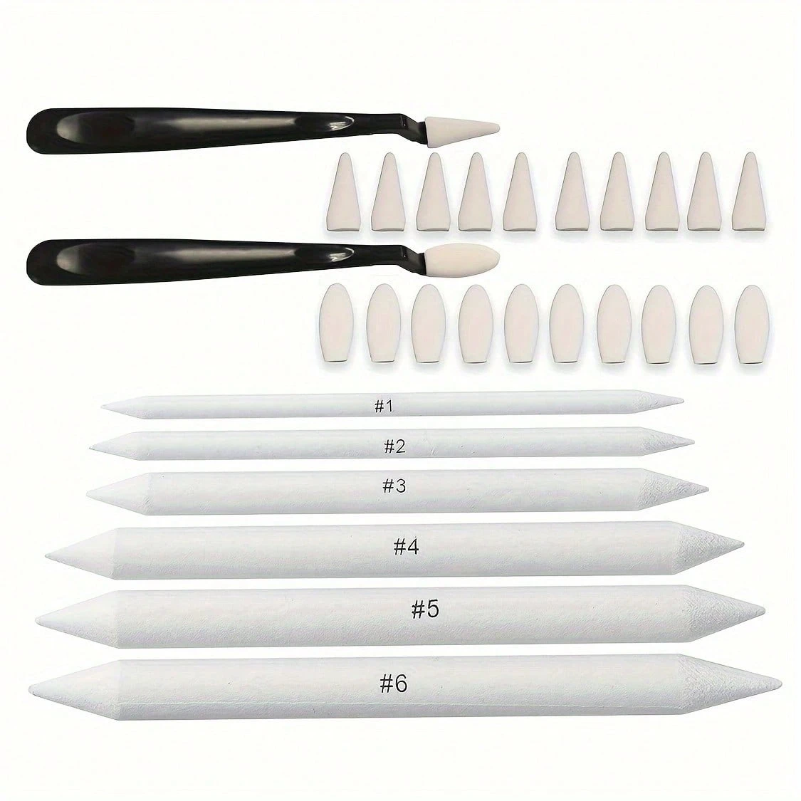 ELII Blending Stumps And Tortillions Paper Art Blenders With Sandpaper Pencil Sharpener Pointer ...