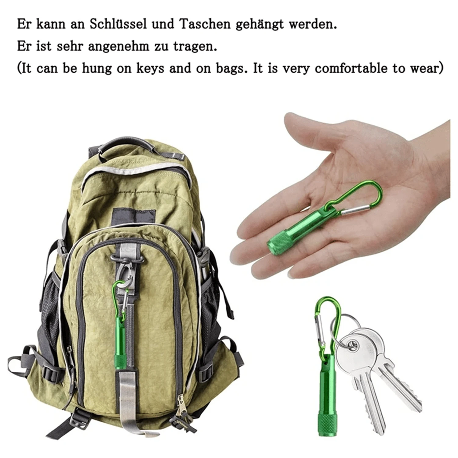 1pc Mini Torch Key Ring LED Key Pendant Torch Aluminium Small Hand Lamp ...