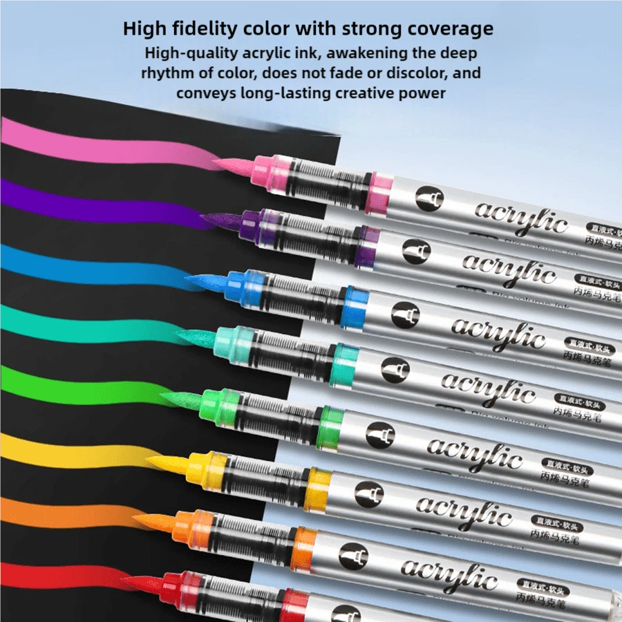 120/80/60/48/36/24/12 Pcs/Set Acrylic Marker Pens, Soft Tip Liquid ...