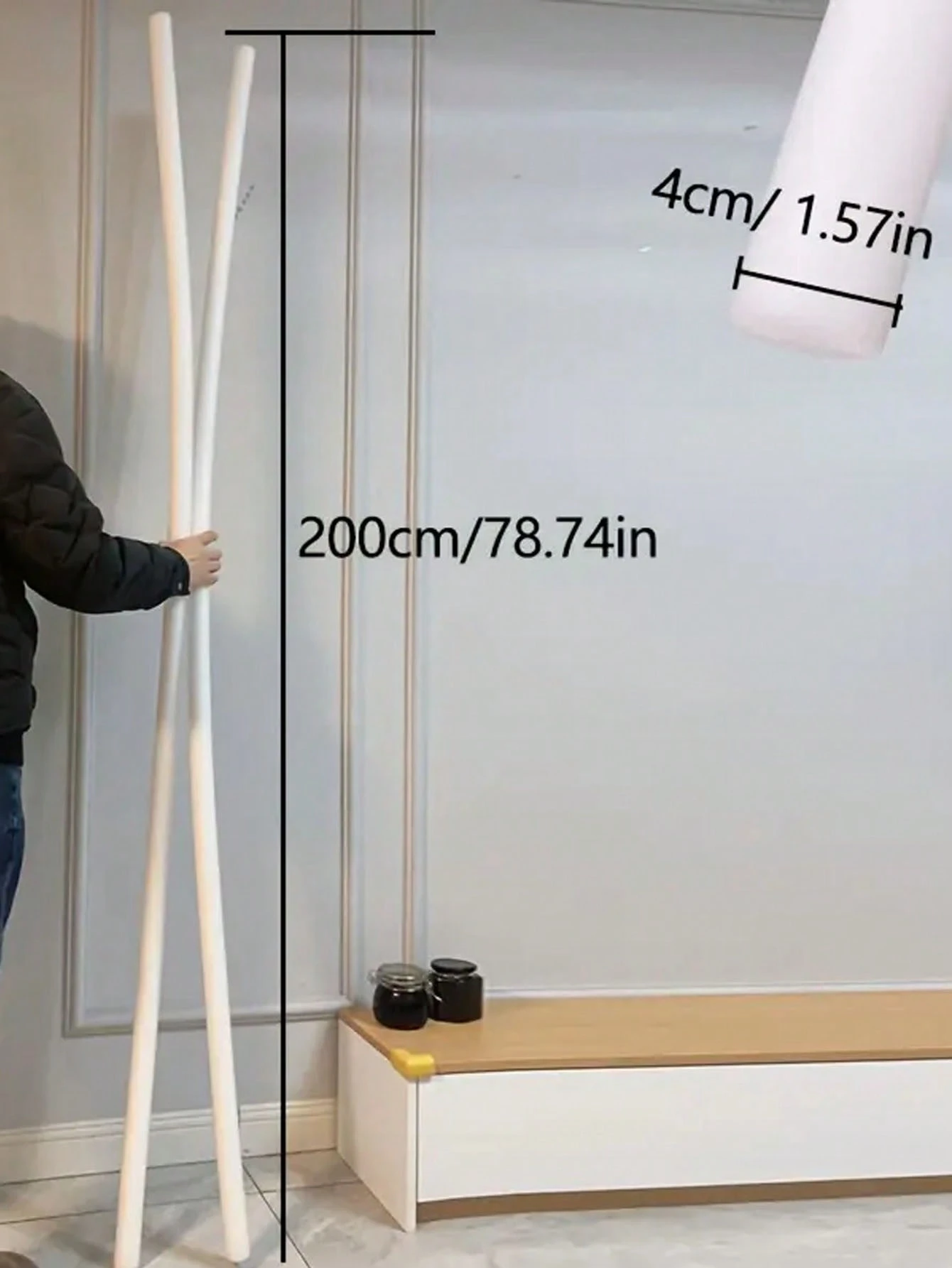 Total Length 200cm Diameter 4cm Foam Stick, Artificial Flower ...