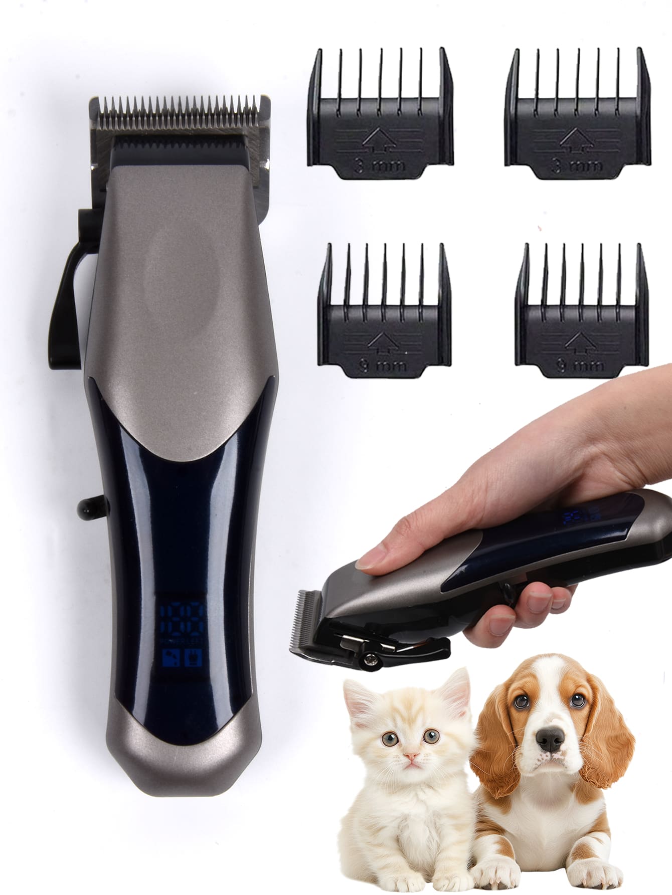 1 PC Rechargeable Pet Shaver Clippers Electric Quiet Grooming Hair ...