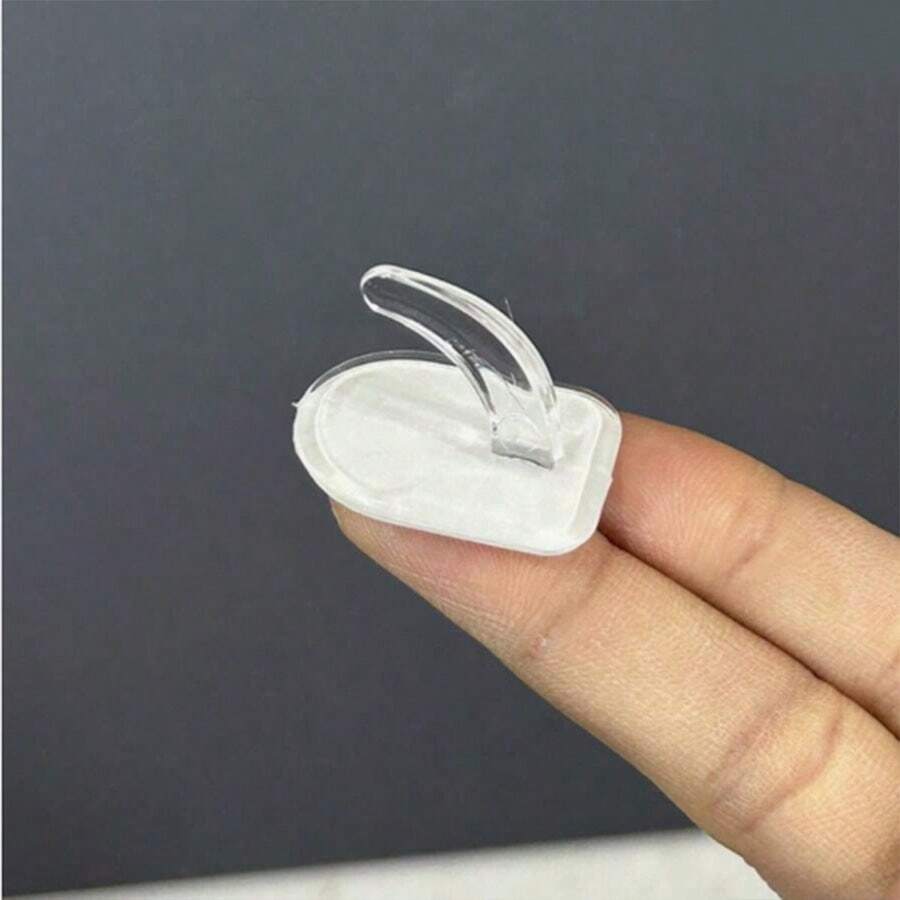 5pcs/10pcs Adhesive Transparent Hooks, Strong Plastic Sticky Hooks For ...