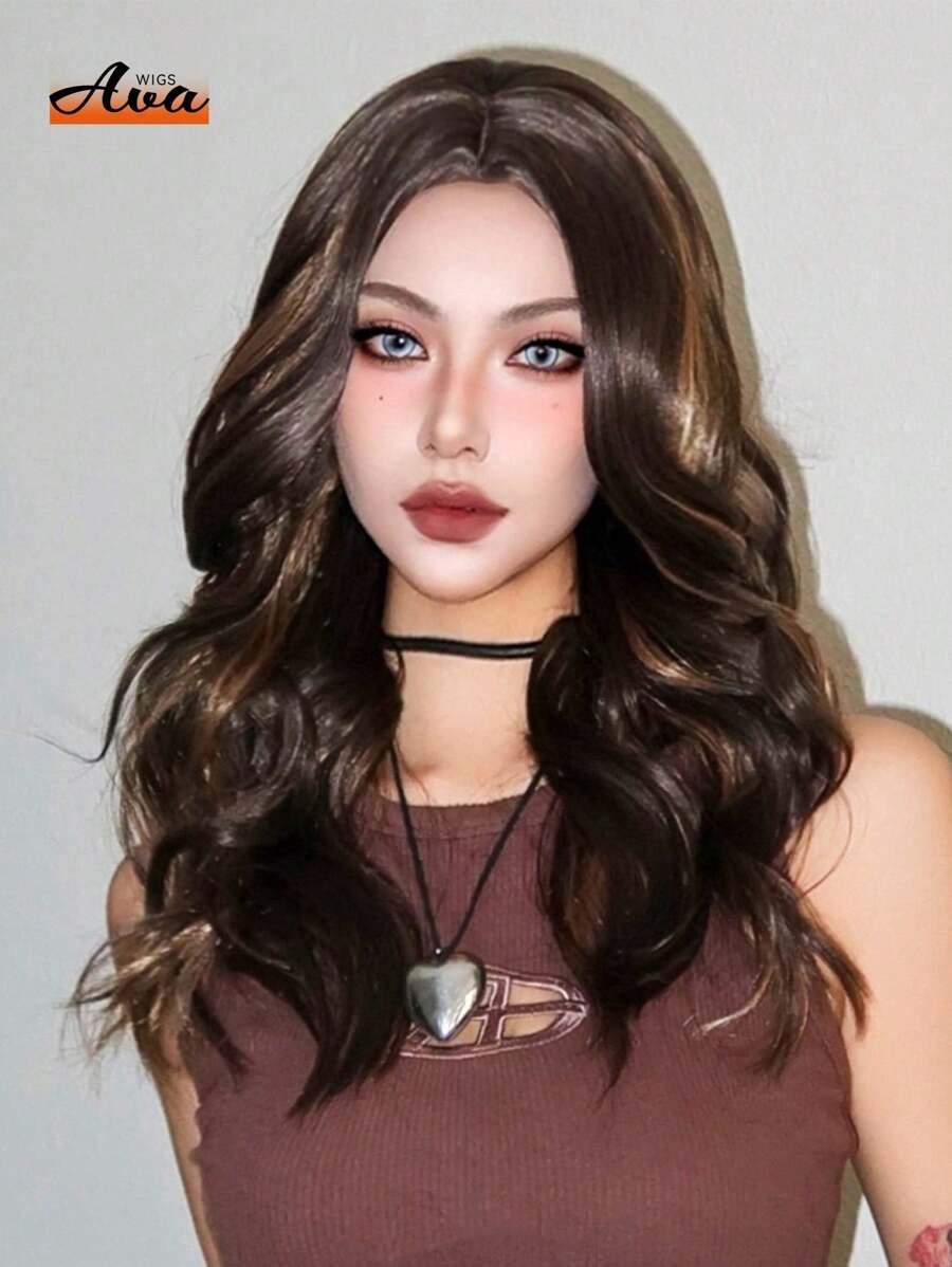 Ava WIGS 16 Inch Brown Mixed Brown Curly Wig - Your Perfect Cosplay ...
