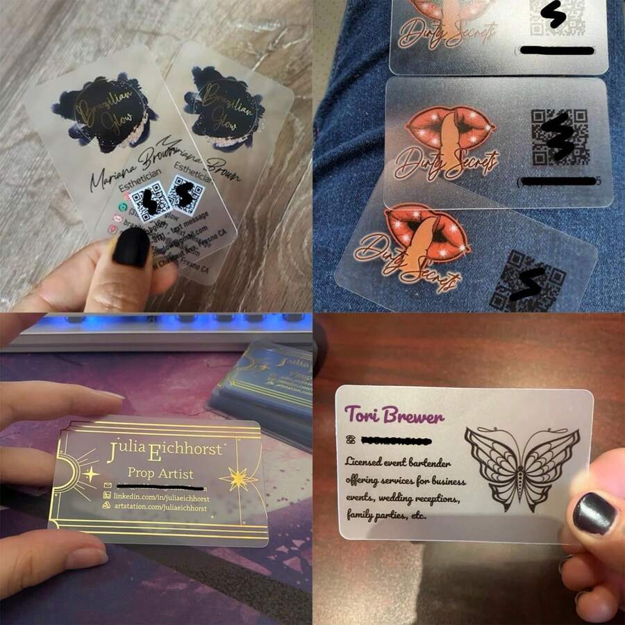 Custom Semiclear Plastic Business Cards, Semitransparent PVC Business ...