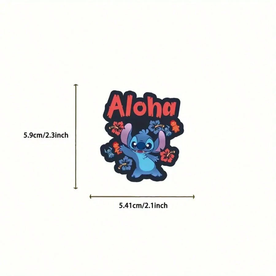 Disney 50pcs Lilo & Stitch PVC Stickers, Waterproof Cartoon Animal ...