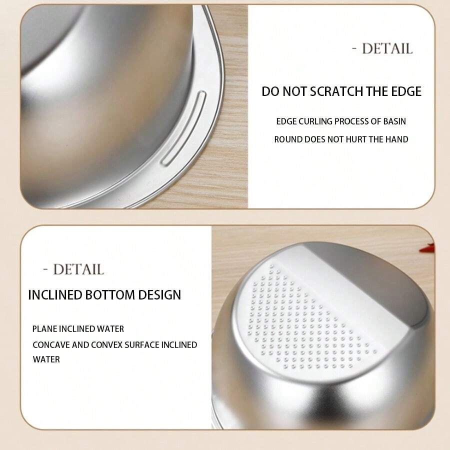 Stainless Steel Perforated Rice Washing Basin, Vegetable Fruit Colander ...