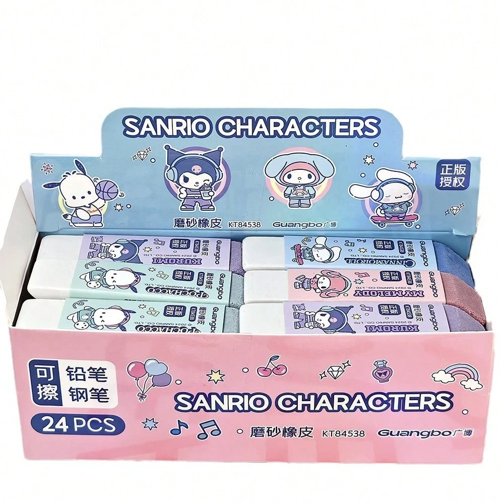 Sanrio 12 Peças Borracha Fosca com Duas Pontas com Personagens Sanrio ...