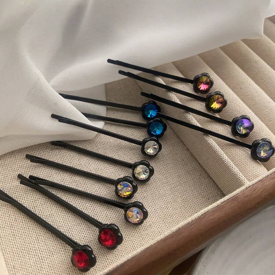 Simple Elegant Rhinestone & Crystal One-Tooth Hairclip, Korean Imported ...