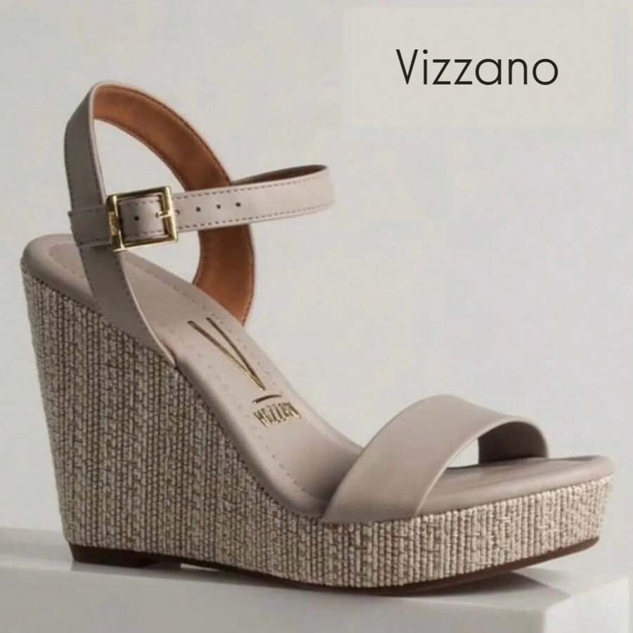 Vizzano Sandália Anabela Vizzano Salto Alto Espadrille ORIGINAL - REF ...
