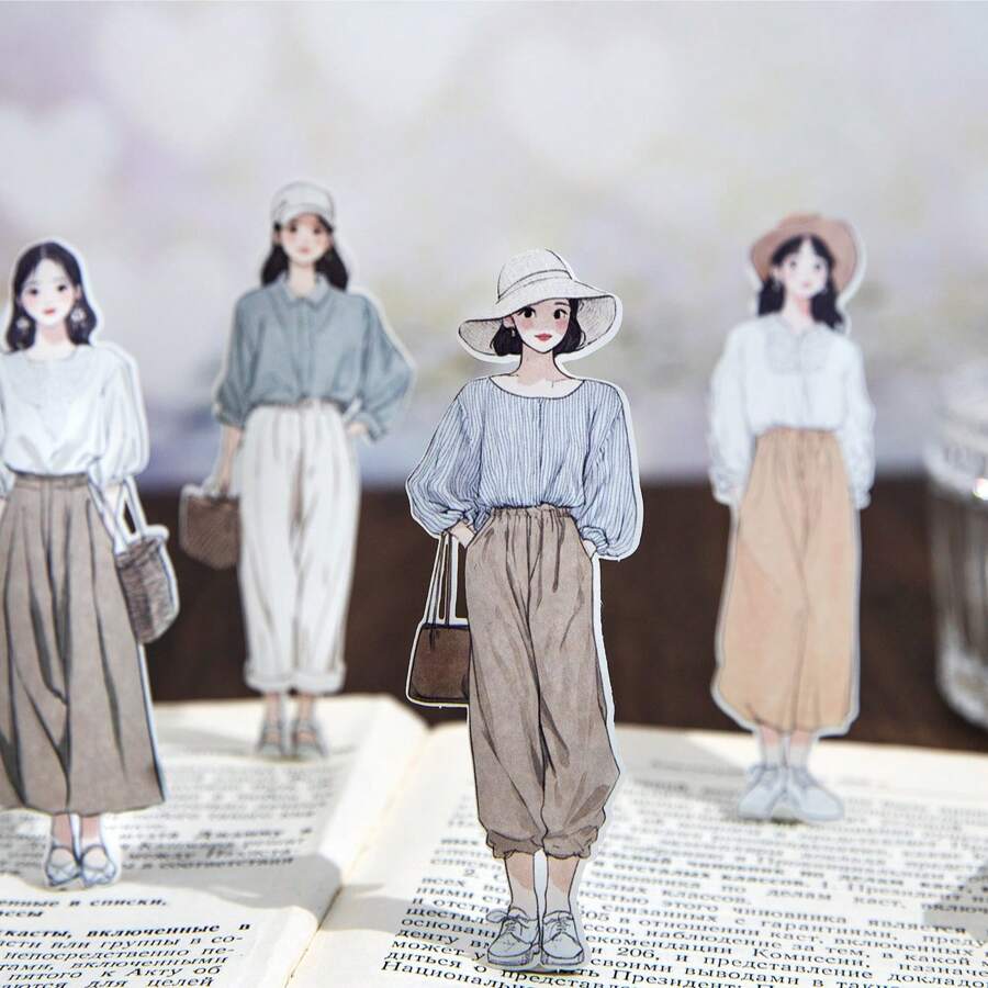 YANJI 10枚入り INS ファッショングラフィック ステッカー、クリエイティブでエステティックな DIY装飾ステッカー、ギフト、学校文具 | #SHEIN春の感謝祭