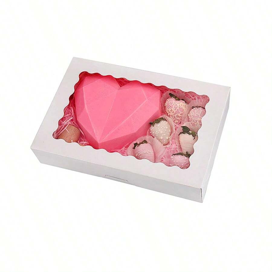 10 Pcs 12 X 8 X 2.5inch Bakery Boxes With Window Large White Cookie ...