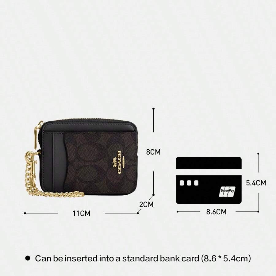 Coach Zip Card Case Mini Skinny Id Case Multipurpose Card Case Card ...