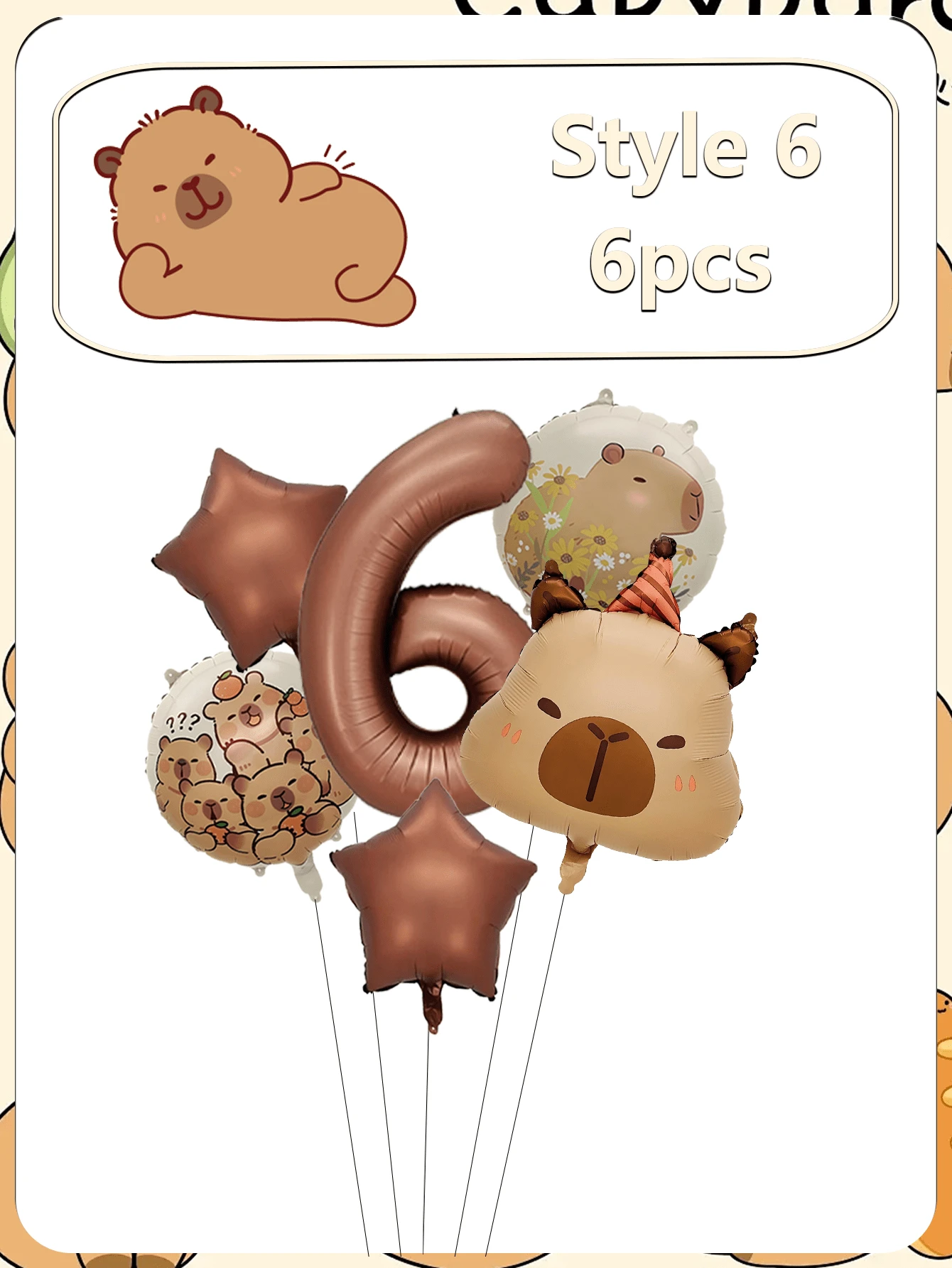 New Cartoon Capybara Capibara Theme Caramel Color Digital Aluminum Film ...