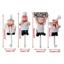 New Cartoon Chef Shaped Hook Powerful Adhesive Wall Key Holder Kitchen ...