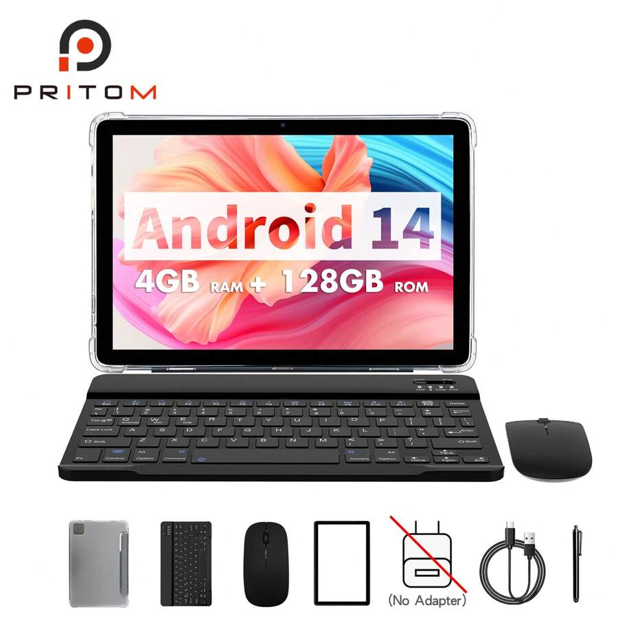 PRITOM 10 Inch Android Tablet , Tablet PC Android 14 With 4GB(4+4GB ...