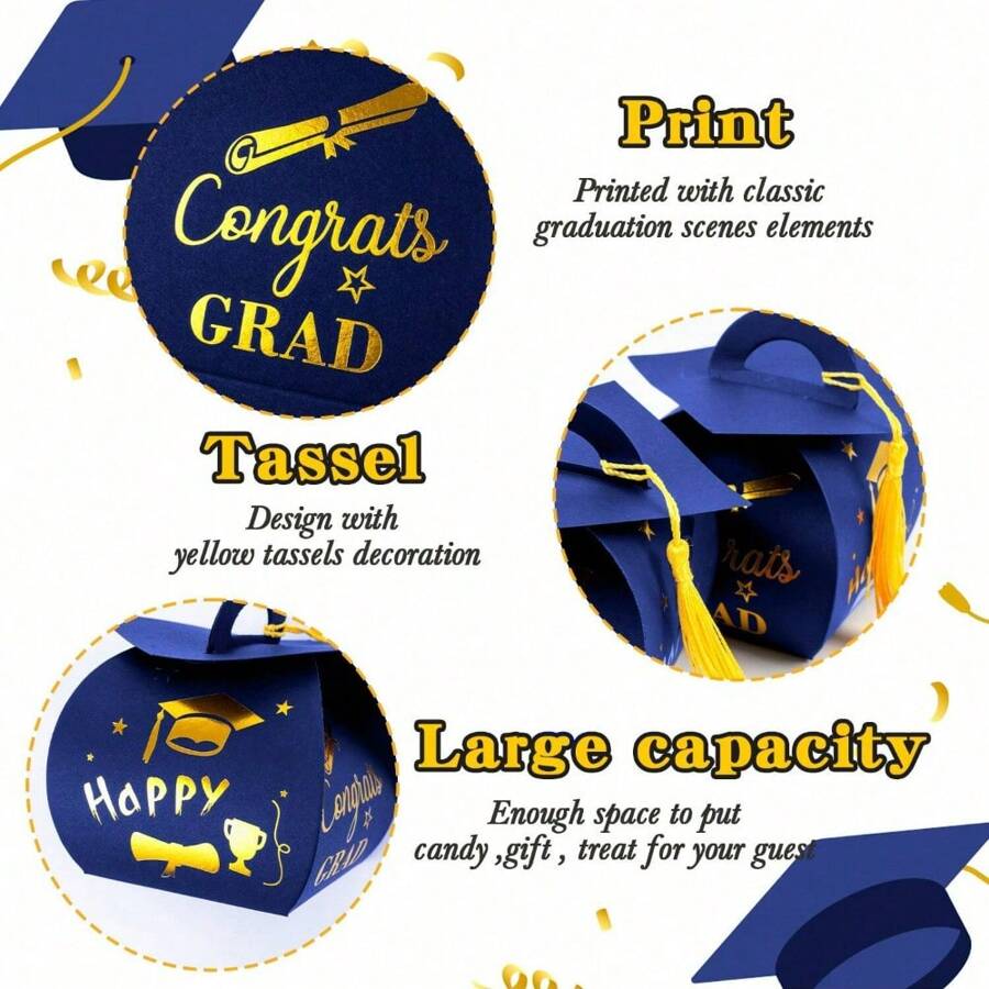 20 Pcs, Graduation Cap Gift Box Graduation Party Favors Graduation ...
