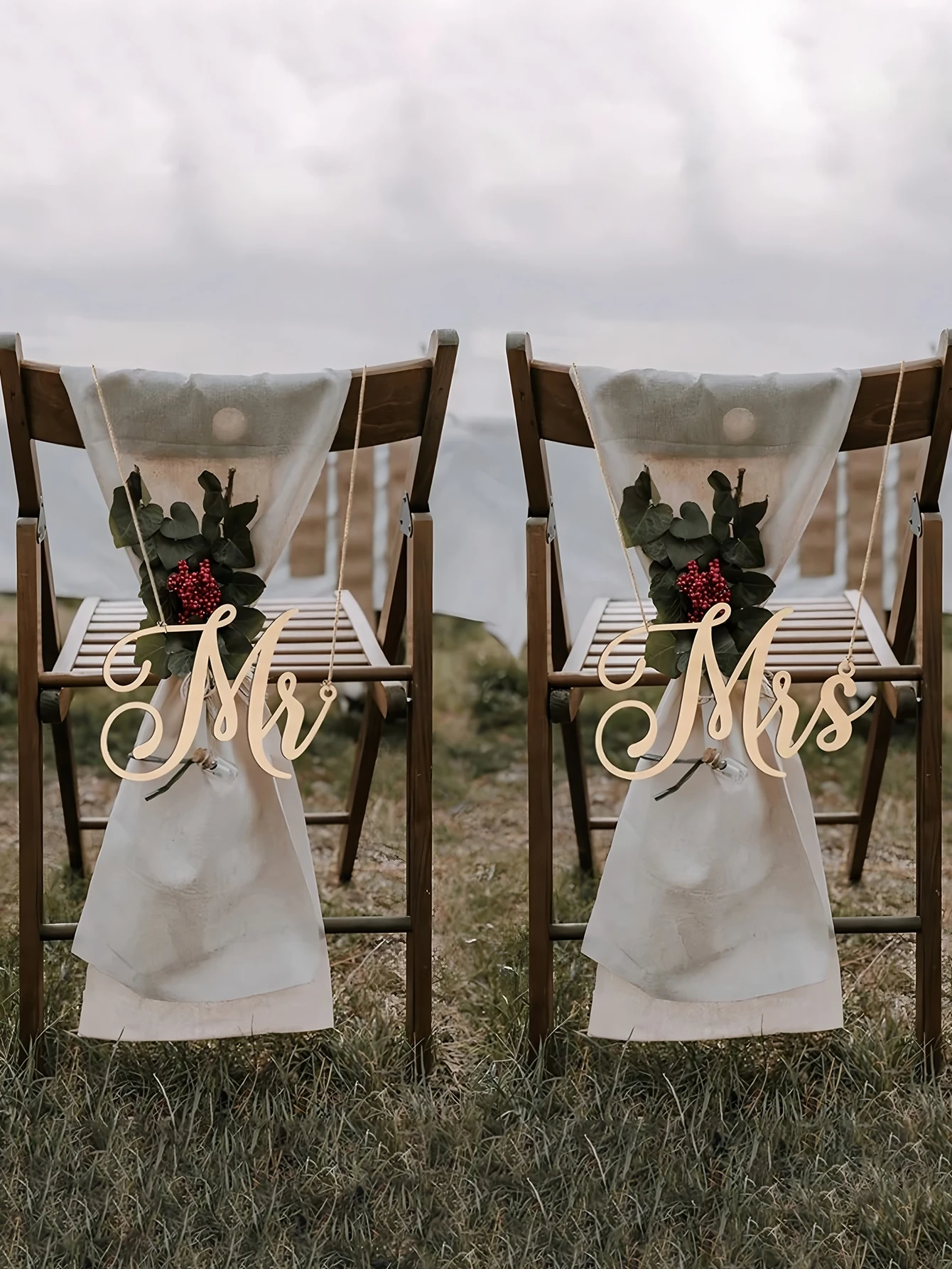 3PCS New Wooden Mr. And Mrs. Wedding Creative Seat Logo Mr. And Mrs ...