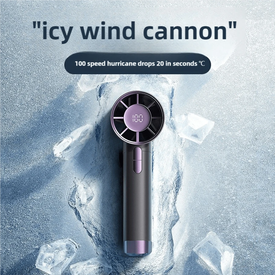 100-Level Adjustable High-Speed Portable Handheld Turbo Fan, USB ...