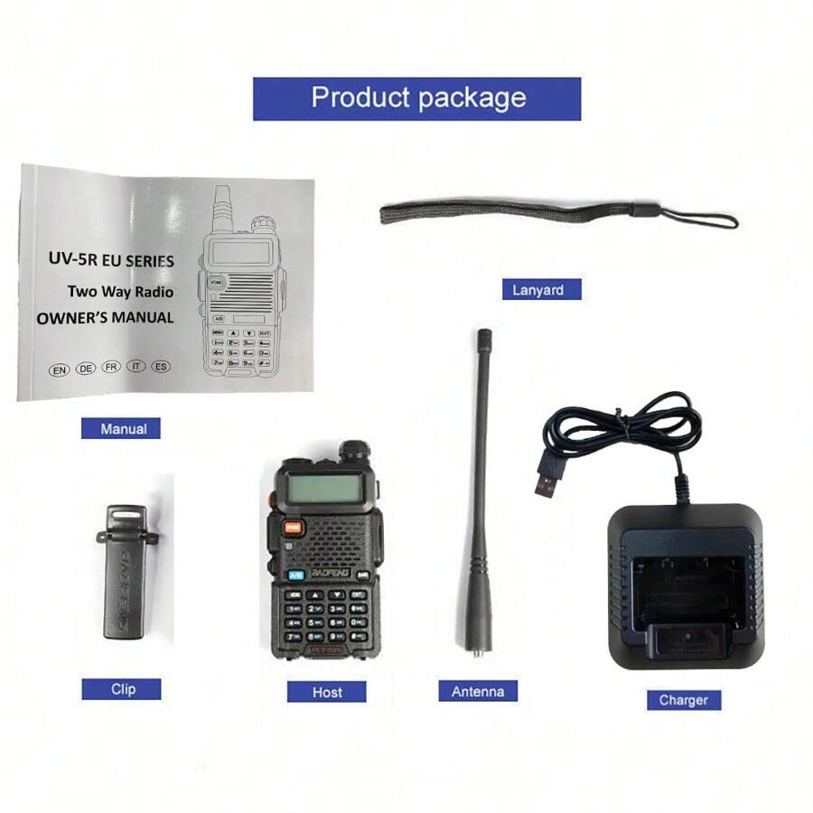 Baofeng BAOFENG RT-5R-radio, 5W krachtige dualband portofoon, draagbare ...