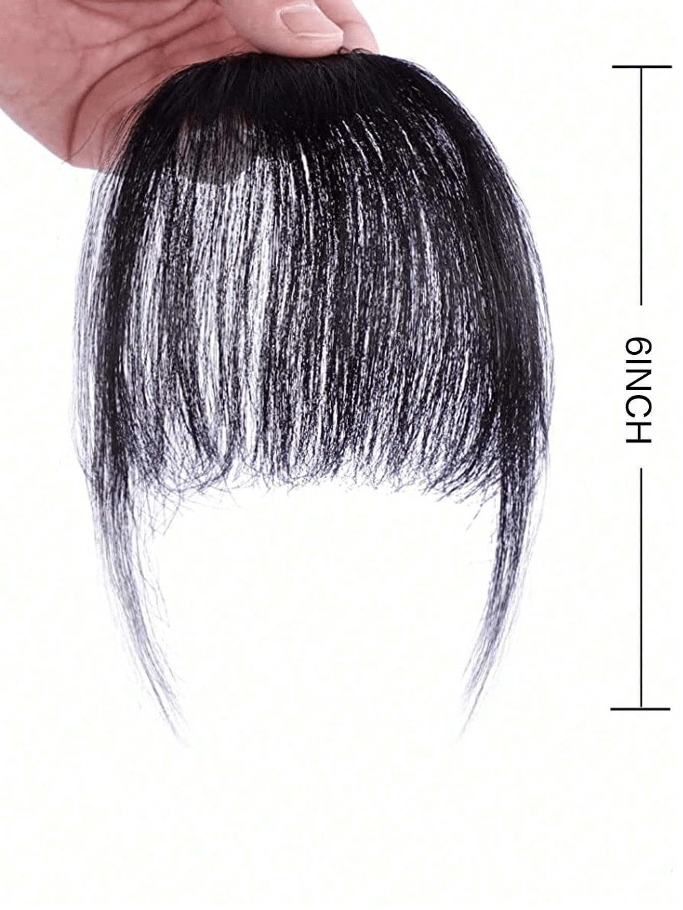6-Inch Synthetic Hairpin Bangs Brown Invisible Front Bangs Clip Air ...