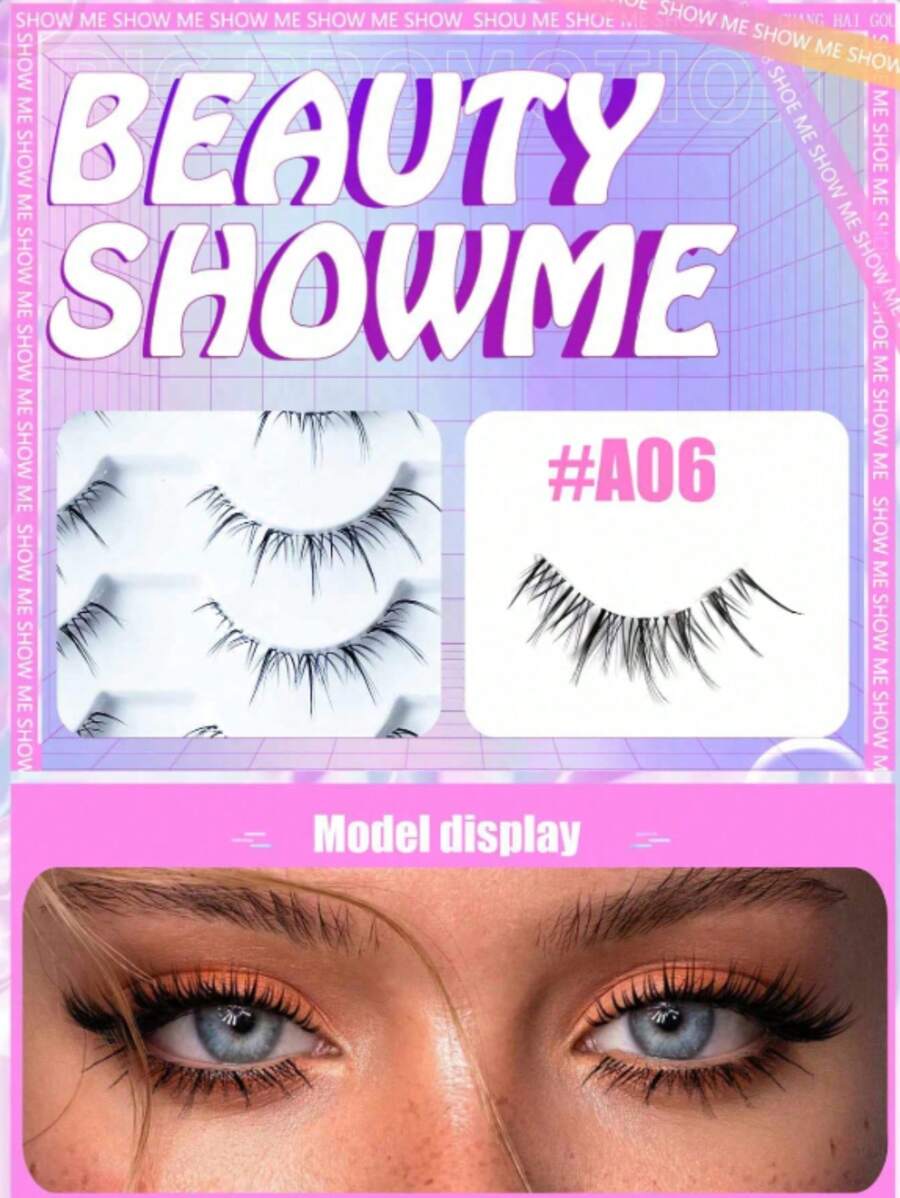 Beauty Showme 10 Pairs New Bottom Lashes Natural False Eyelashes Wispy ...