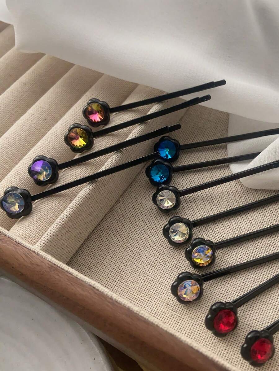 Simple Elegant Rhinestone & Crystal One-Tooth Hairclip, Korean Imported ...