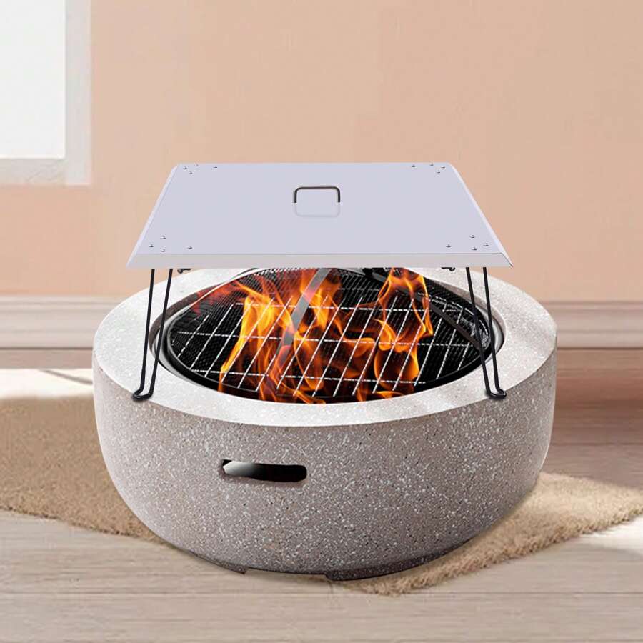 XIANXUS Fire Pit Cover Square Fire Pit Heat Deflector 30 X 30 X 13 Inch ...