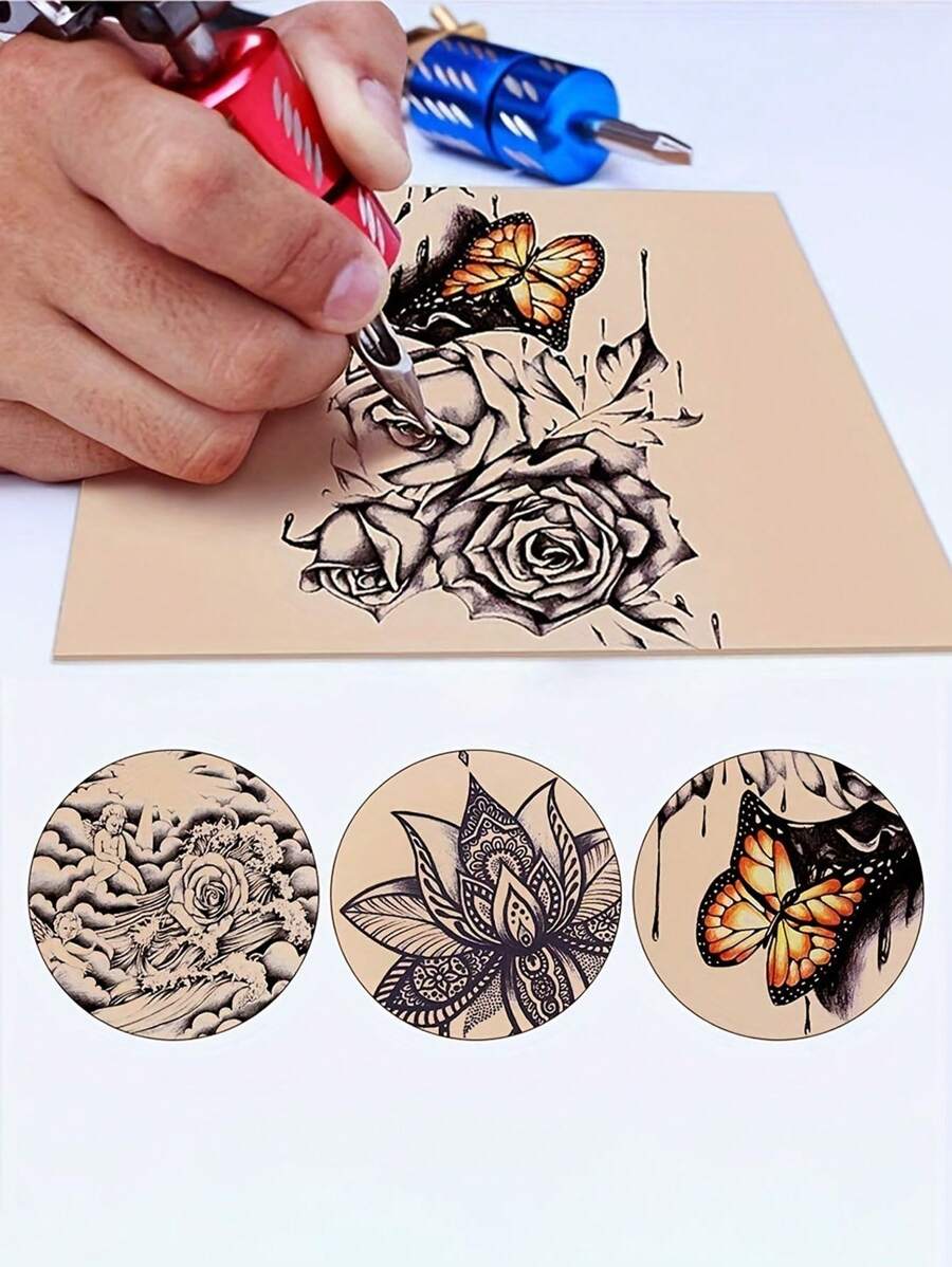 10pcs Blank Tattoo Practice Skin Tone Silicone Tattoo Practice Skin ...