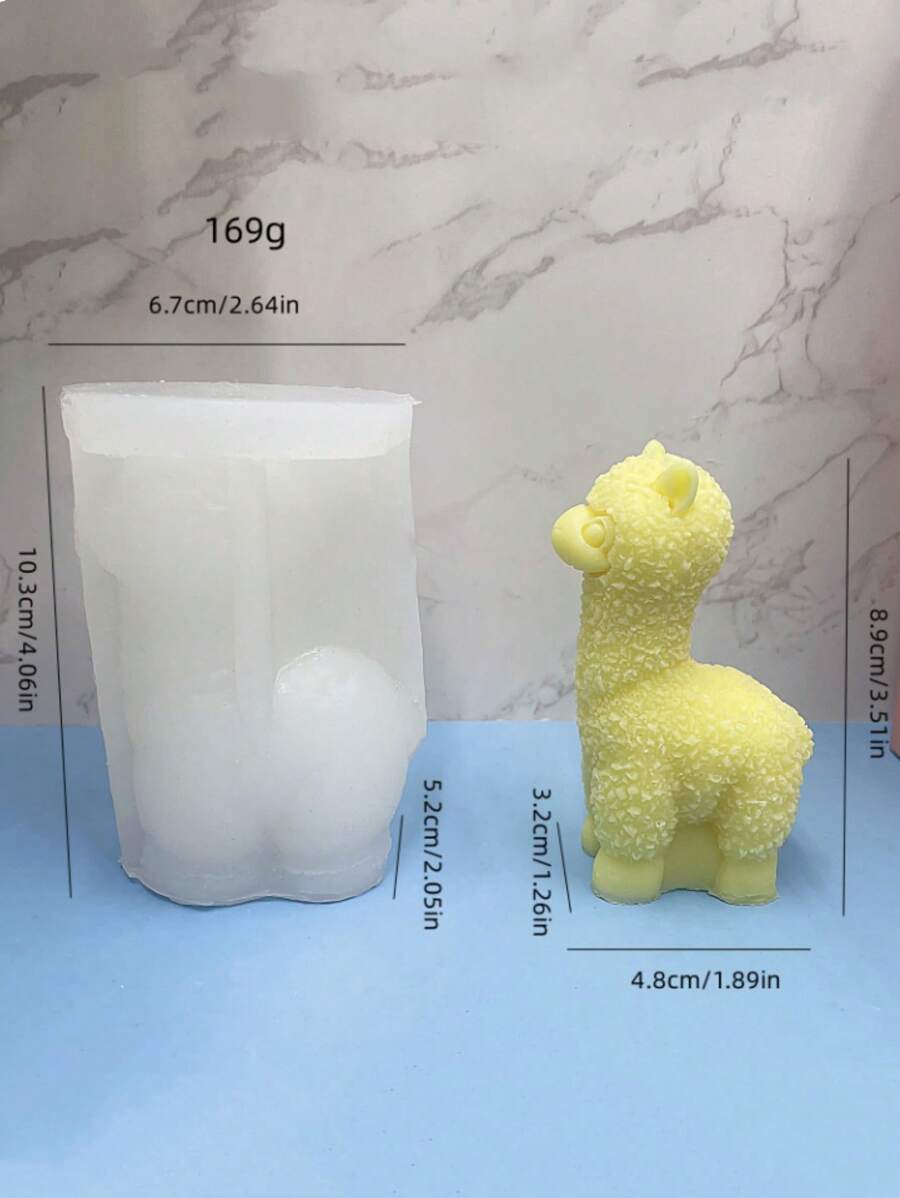1pc New Silicone 3D Llama Shaped Aroma Candle Mold, DIY Creative Cute ...