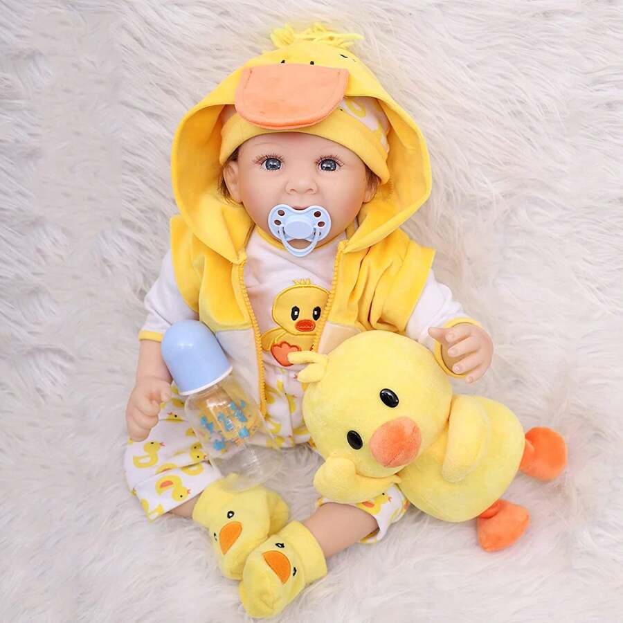 22 Inch/55cm Reborn Baby Doll, Cute Big Yellow Duck Design With ...