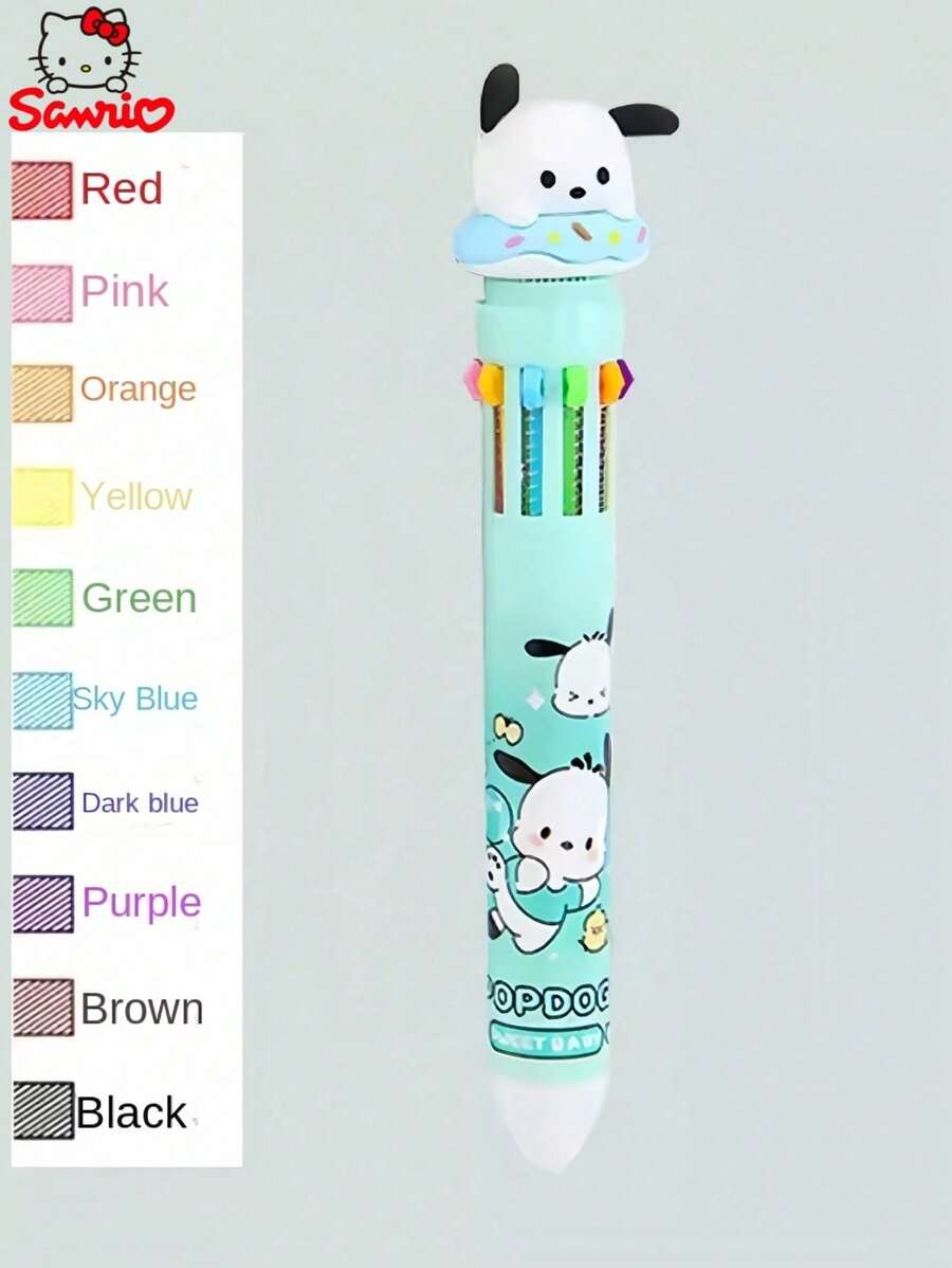 Sanrio 6pcs/Set Multicolor Gel Pens, Hello Kitty 10-Color Cartoon Cute ...