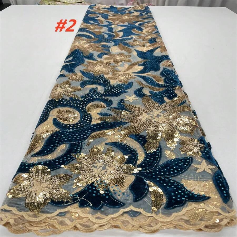African Lace Fabric 2025 High Quality Velvet Laces With Sequins ...