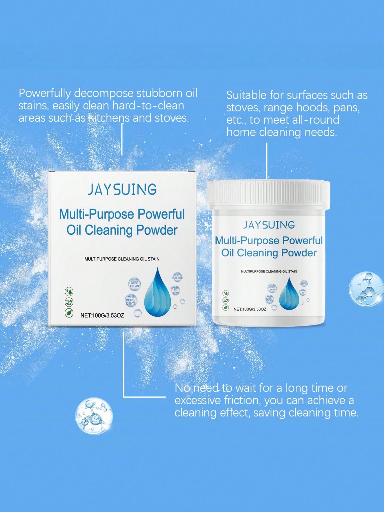 Multi Purpose Degreasing Powder For Kitchen Countertops, Gentle ...