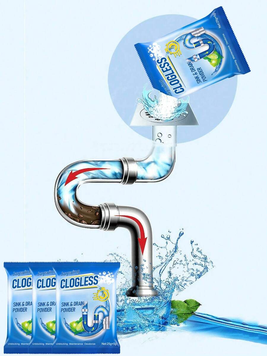 Drain Clogged Clearing Powder - Effectively Deodorize, Unclog, Clean ...
