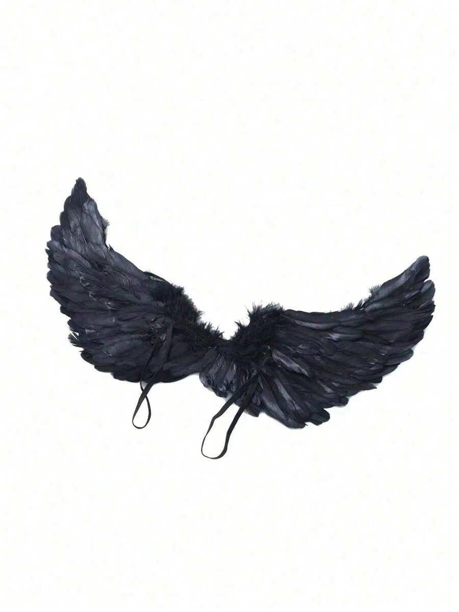 Black Demon Feather Wings, White Angel Feather Wings, Role-Playing ...