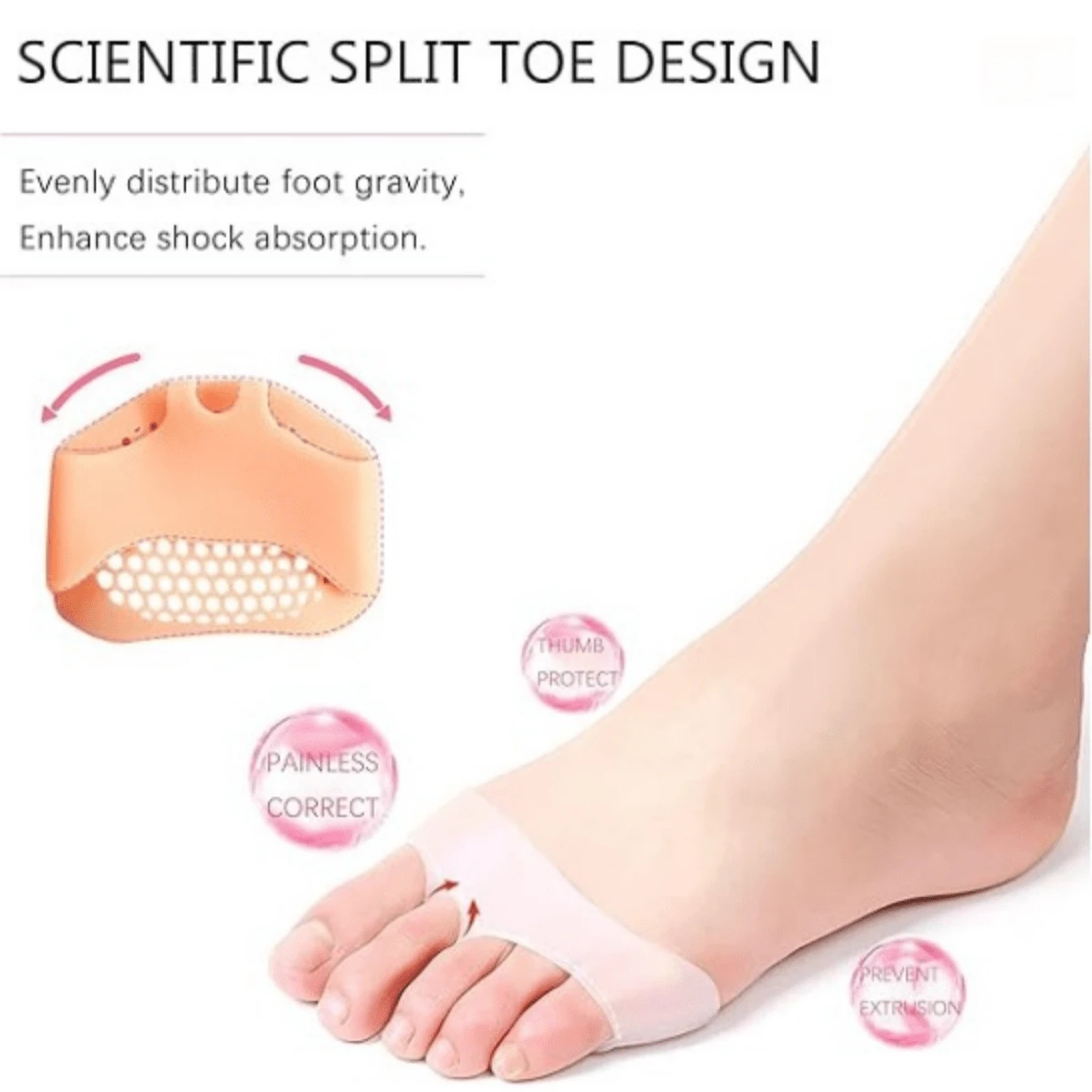 2 paires de coussinets métatarsiens réutilisables, coussinets de gel ...