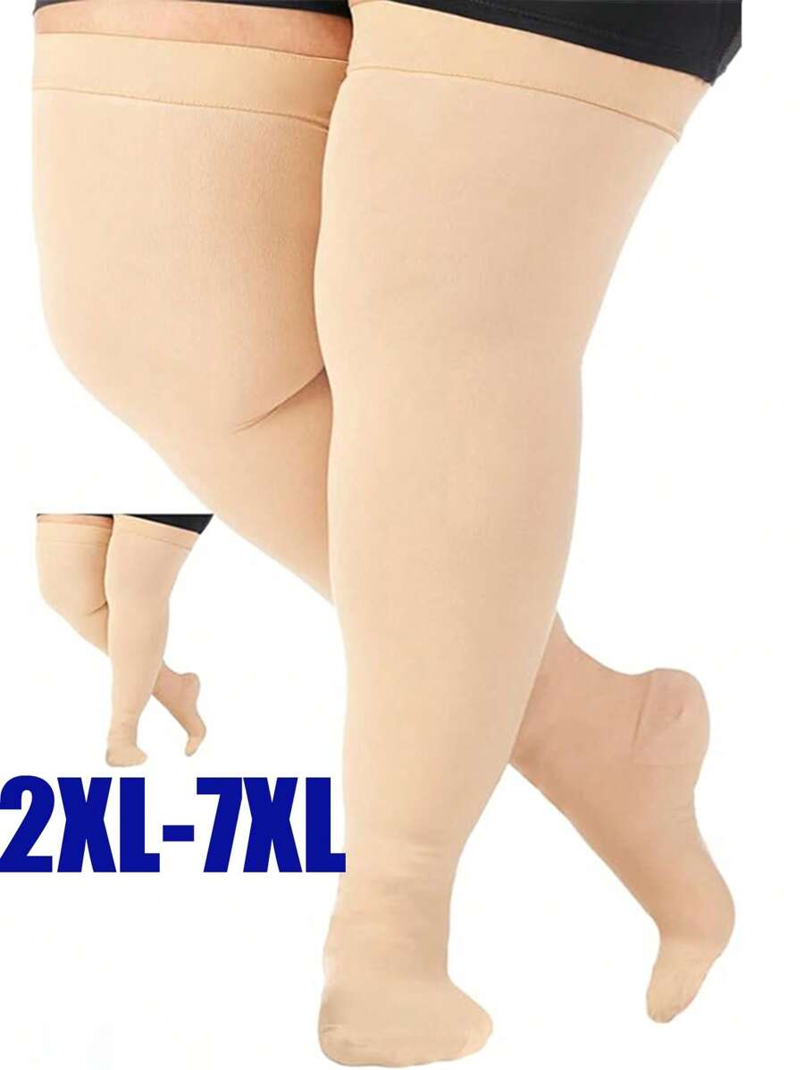 1pc Plus Size Thigh High Segmented Compression Leg & Calf Socks, 2XL-7XL | SHEIN USA