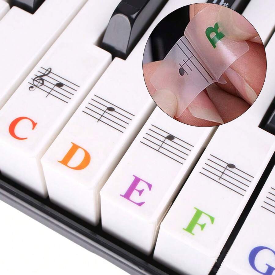 Piano Keyboard Stickers For 37-88 Key, Bold Large Letter Piano Stickers ...