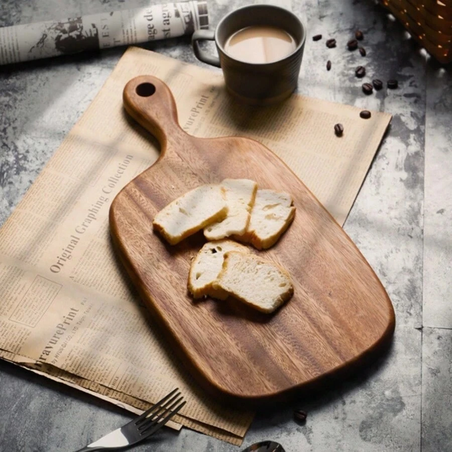 1pc Acacia Wood Creative Batting Board Acacia Wood Bread Board Pizza 1pc-acacia-wood-creative-batting-board-acacia-wood-bread-board-pizza