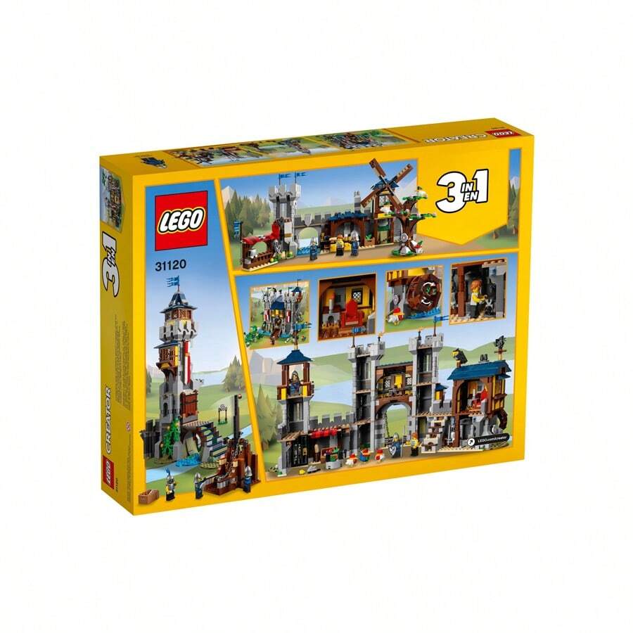 LEGO 31120 Creator 3in1 Medieval Castle Building Kit; Castle With Moat ...