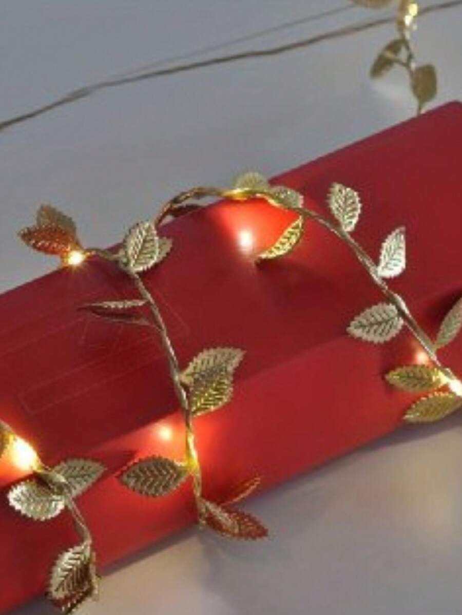 32.80ft/1000cm-Artificial Gold Leaf Ribbon Gold Leaf Garland DIY Handmade Garland Party Wedding ...