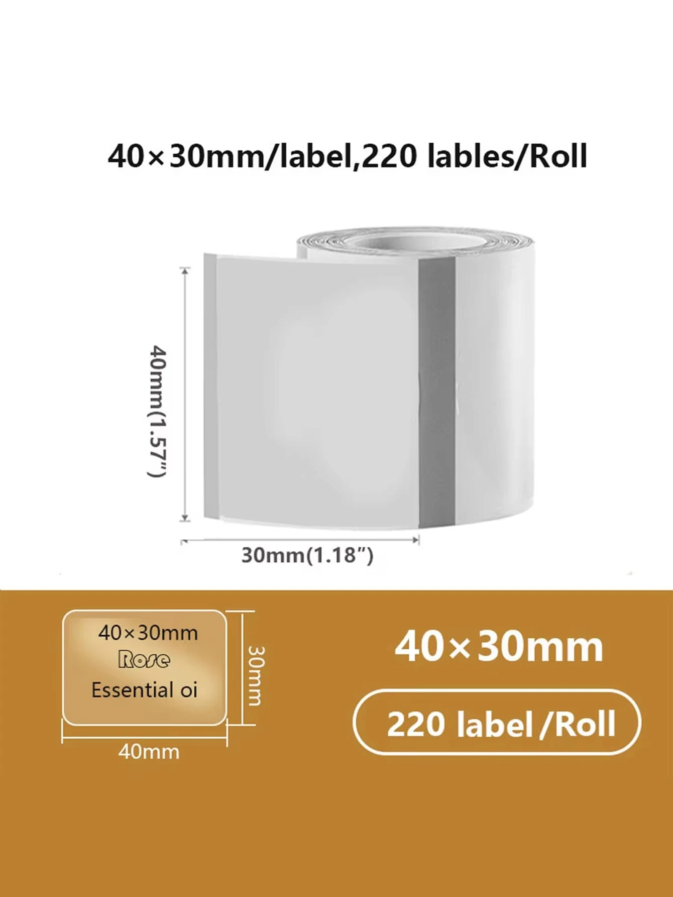 1 Roll Transparent Round Thermal Labels, Self-Adhesive Thermal Label ...