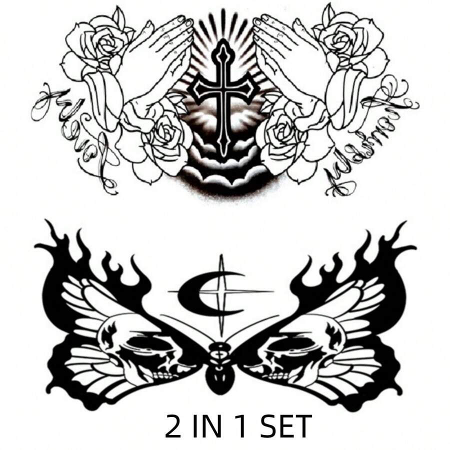 Tattoo Stickers Temporary Tattoos, Long-Lasting, Waterproof, Men And ...