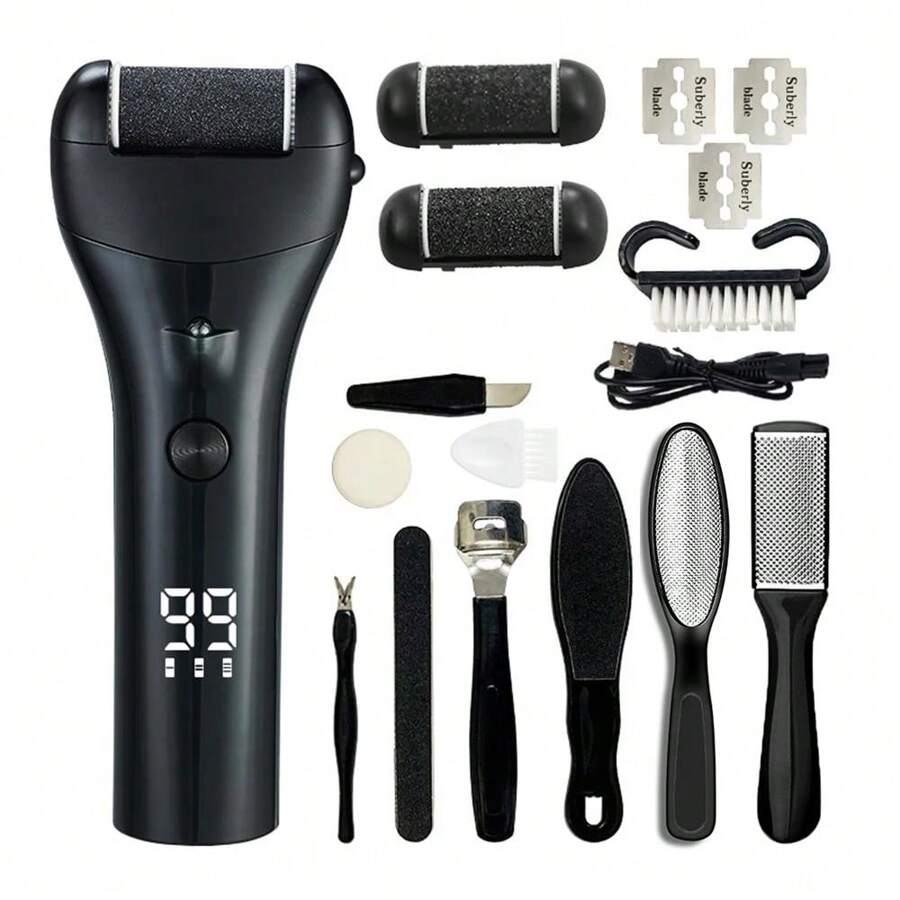 10 In 1 Electric Foot Grinder Kits For Hard Skin Rechargeable Foot ...