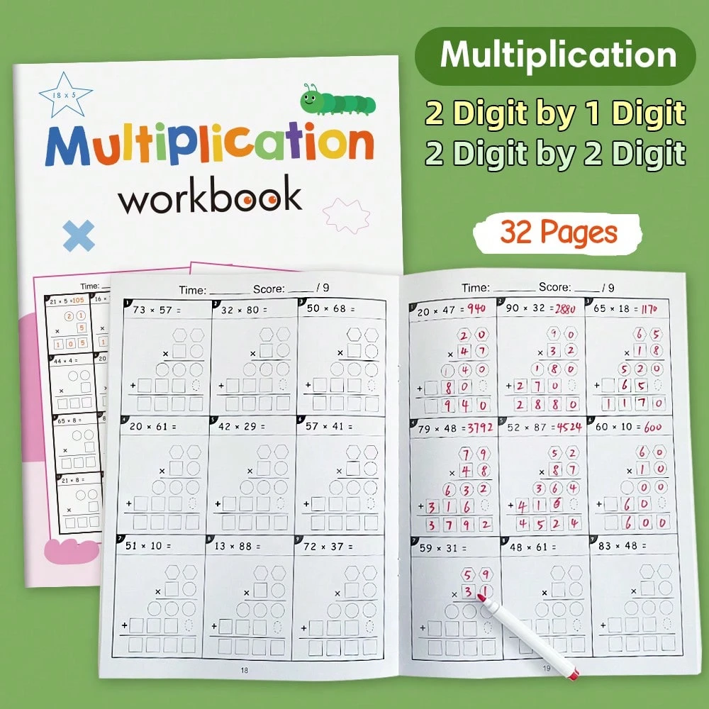 Lachilly Cuaderno de ejercicios de multiplicación de 2 dígitos ...