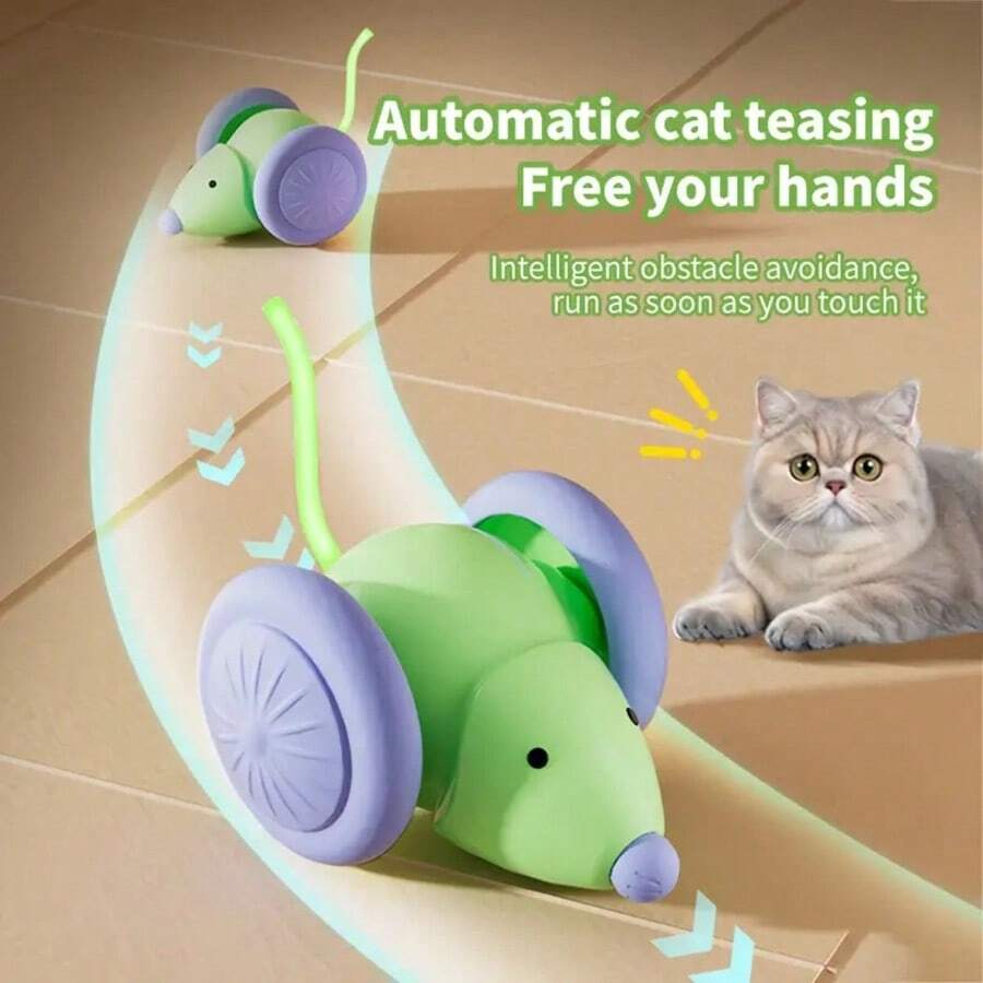 Interactive Cat Lover And Cat Mom Love Toy With Glowing Tail Mouse ...