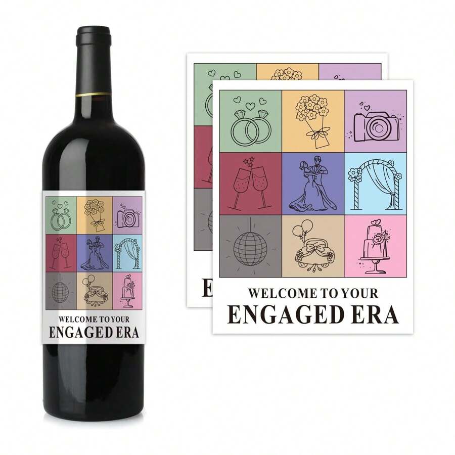 Welcome To Your Engaged Era Wine Labels, Engagement Wine Labels For ...