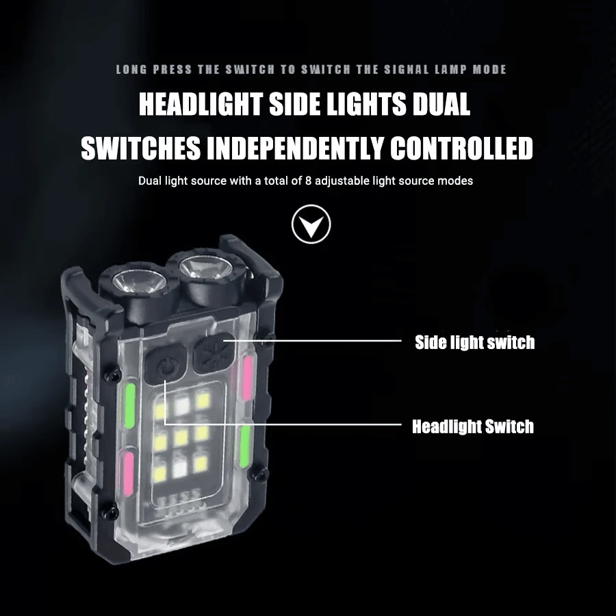Linterna LED portátil y mini de tipo EDC con 8 modos de iluminación ...