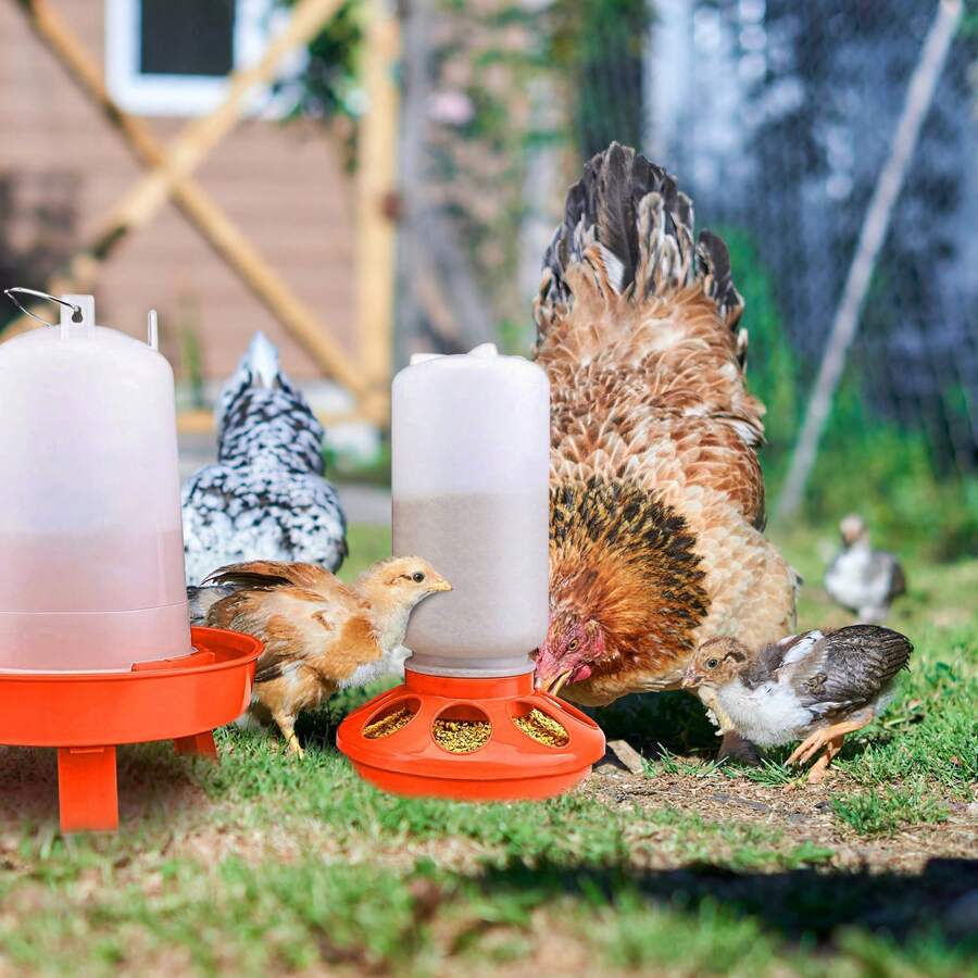 Chicken Feeder Waterer Set 1.5L Hanging Chick Waterer 2.2LBS Height ...